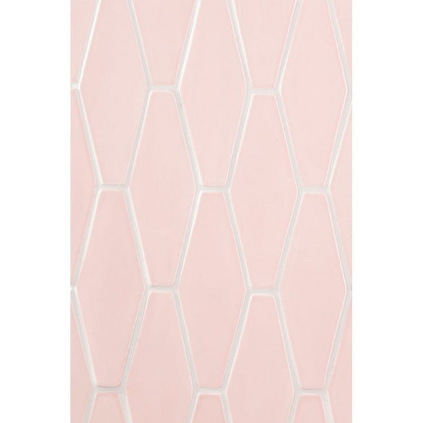 Blush Glossy Long Hexagon Tile | 3x8 | Pink Ceramic Wall Tile