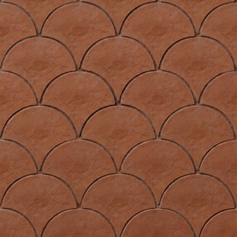 Hand Made Matte Fan Terracotta Tile 8 | Stone Tile Depot